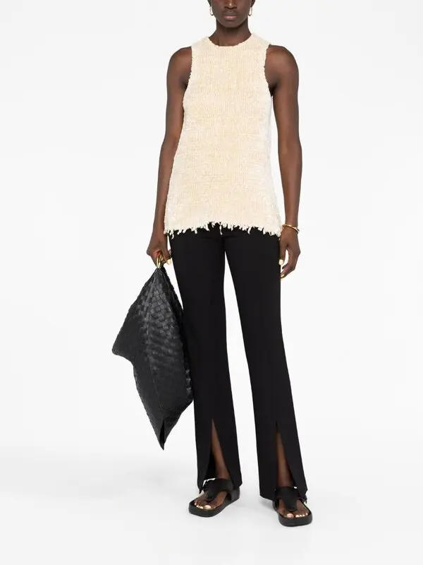 JIL SANDER Frayed Knitted Top