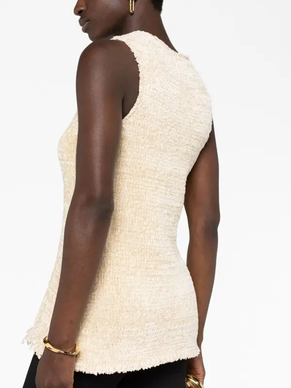 JIL SANDER Frayed Knitted Top