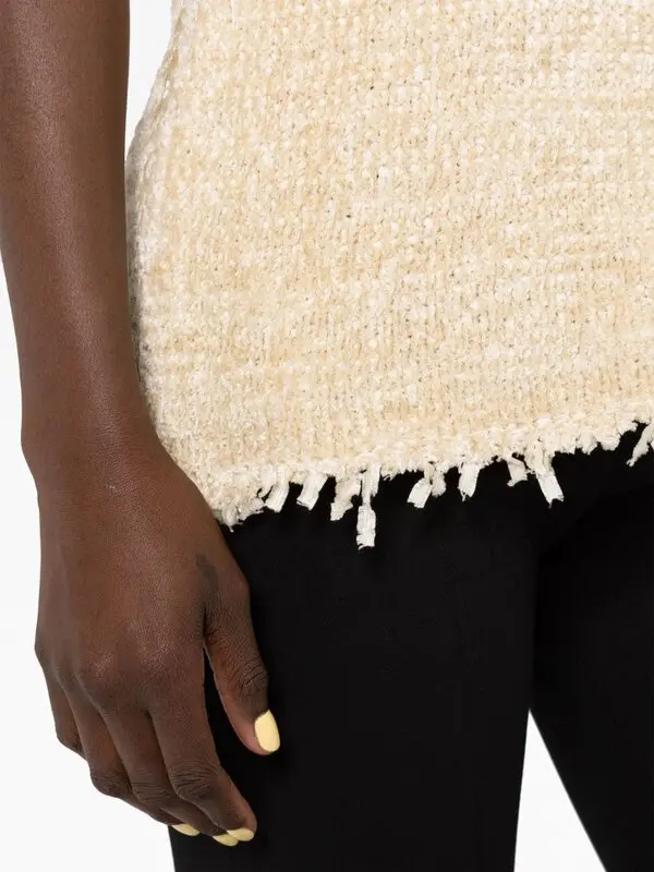JIL SANDER Frayed Knitted Top