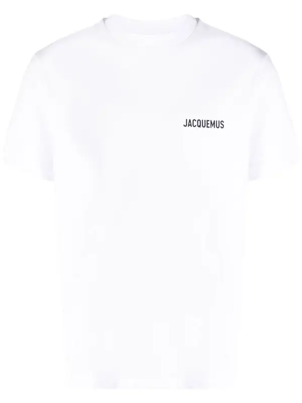 Jacquemus Logo-Print Cotton T-Shirt - White | Editorialist