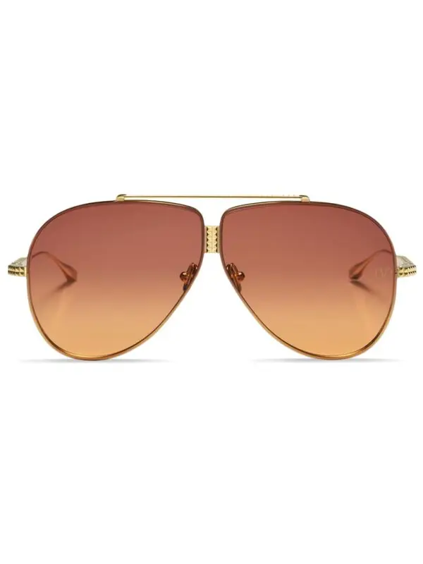 Valentino Garavani Rockstud Pilot-frame Sunglasses - Gold