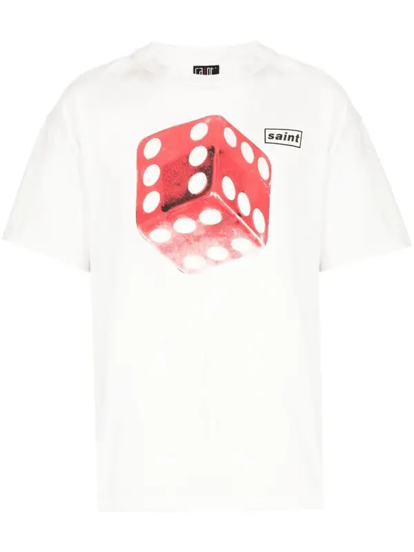 SAINT MXXXXXX Graphic-print Long-sleeve T-shirt - White