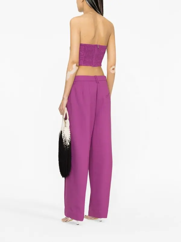 GANNI Bead-embellished Crop Top