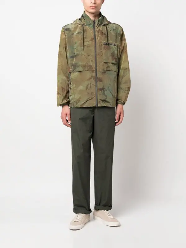 Herno Camouflage-pattern Hooded Bomber Jacket