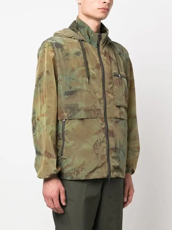 Herno Camouflage-pattern Hooded Bomber Jacket