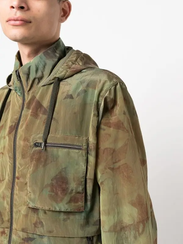 Herno Camouflage-pattern Hooded Bomber Jacket