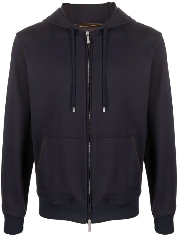 MOORER Drawstring Zip-up Hoodie