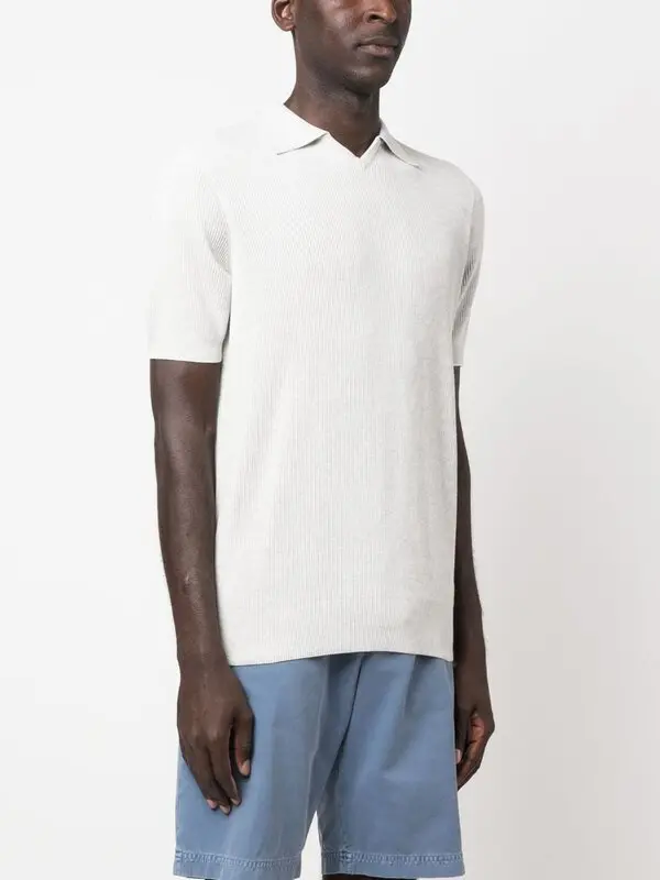 Brunello Cucinelli Ribbed-knit T-shirt - Grey