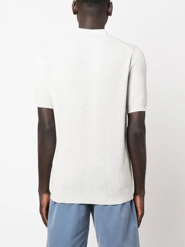 Brunello Cucinelli Ribbed-knit T-shirt - Grey