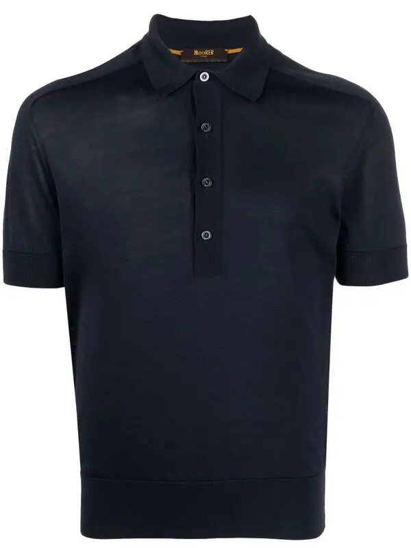 MOORER Semi-sheer Silk Polo Shirt
