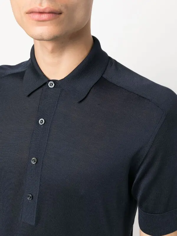 MOORER Semi-sheer Silk Polo Shirt