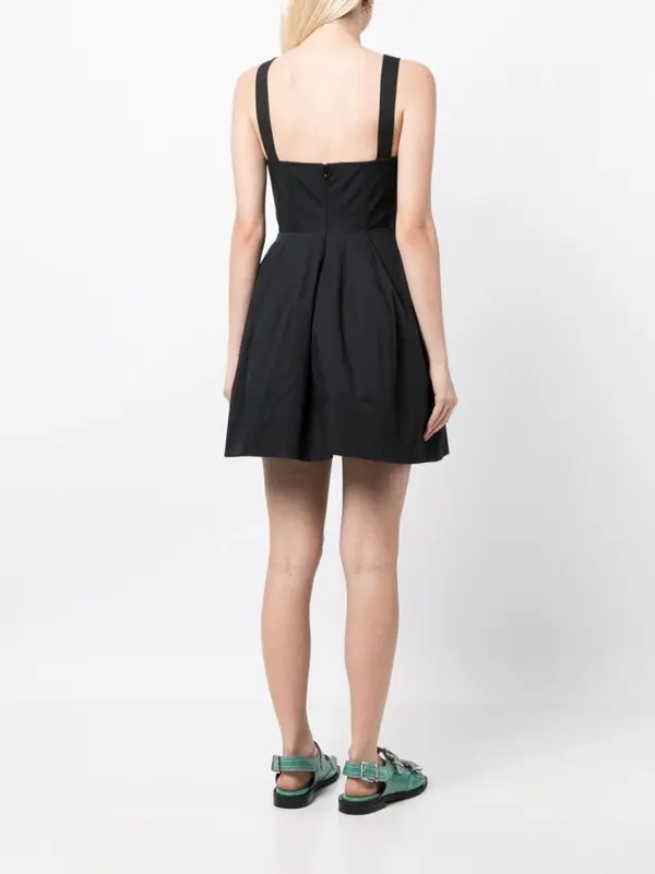 Staud Sutton Lace-Up Minidress In Black - 63% Off | Editorialist