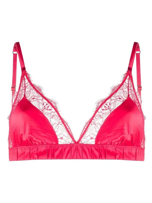 Love Stories Sheer Floral Detailed Lace Bralette - Pink