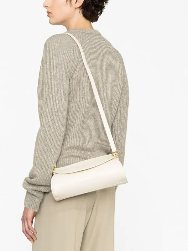 JIL SANDER Small Cannolo Shoulder Bag - White