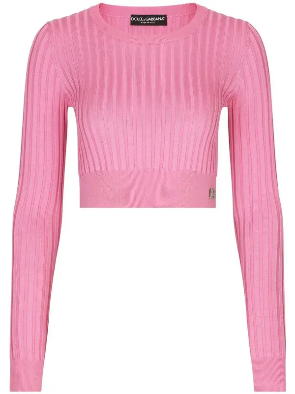 Dolce & Gabbana Dg-plaque Cropped Top