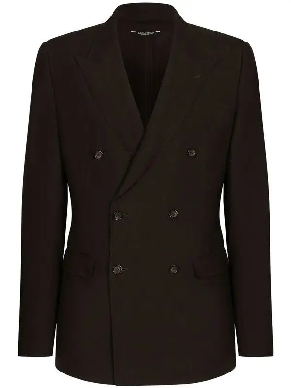 Dolce & Gabbana Double-breasted Linen Blazer - Brown