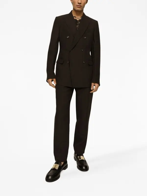 Dolce & Gabbana Double-breasted Linen Blazer - Brown