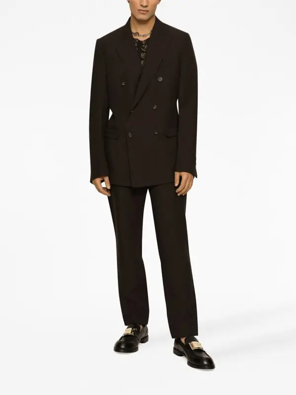 Dolce & Gabbana Double-breasted Linen Blazer - Brown