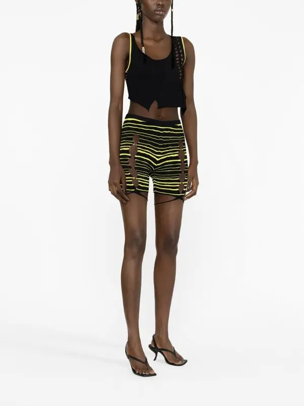 RUI Striped Cut-out Shorts