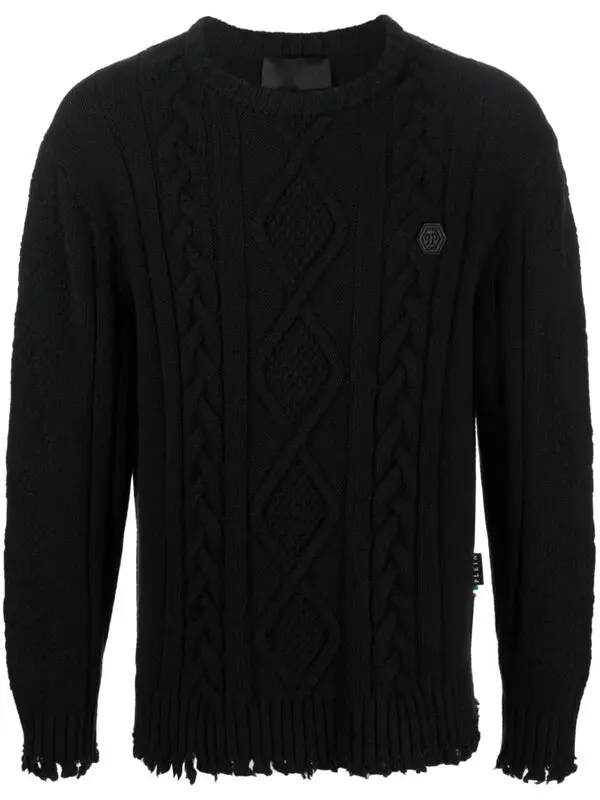 Philipp Plein Cable-knit Jumper - Black