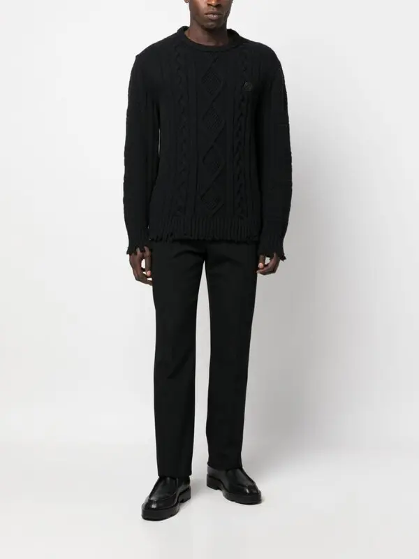 Philipp Plein Cable-knit Jumper - Black