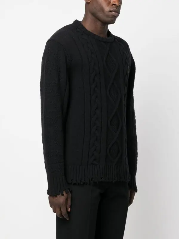 Philipp Plein Cable-knit Jumper - Black
