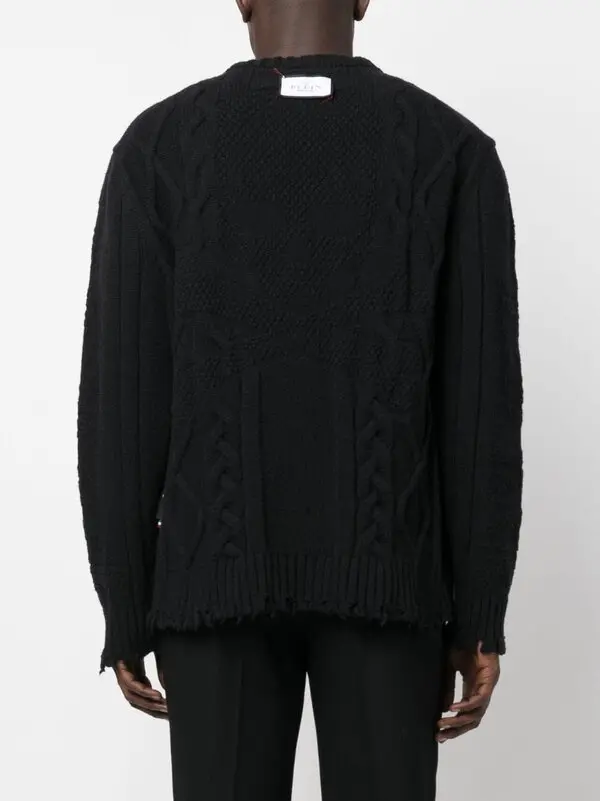 Philipp Plein Cable-knit Jumper - Black