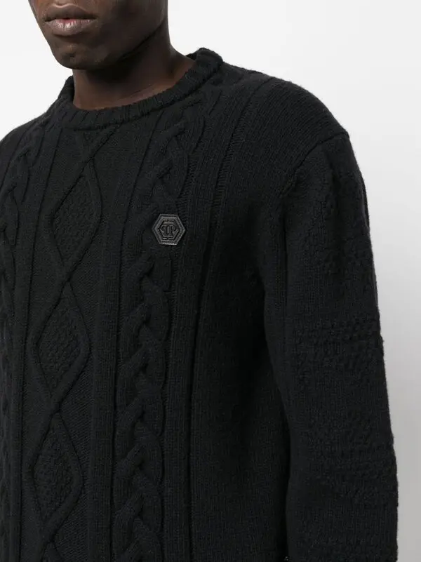 Philipp Plein Cable-knit Jumper - Black