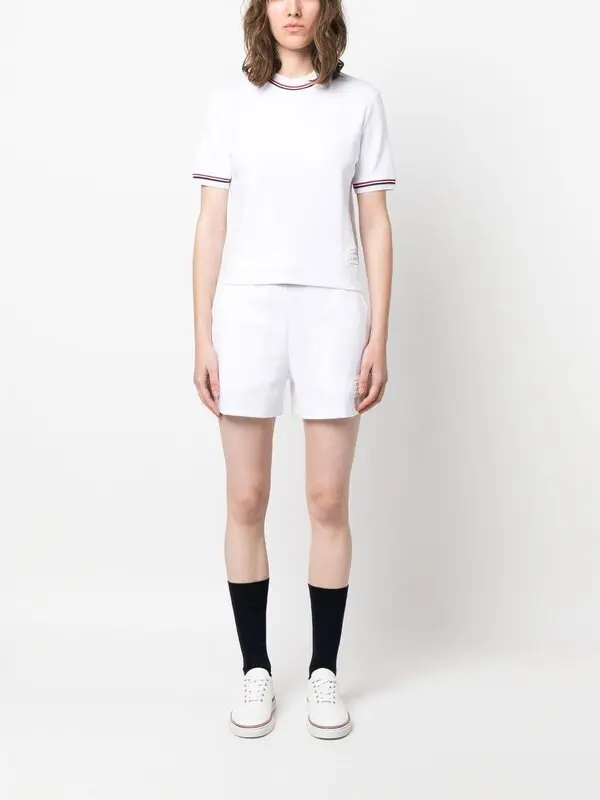 Thom Browne Logo-patch Cotton Sweat Shorts