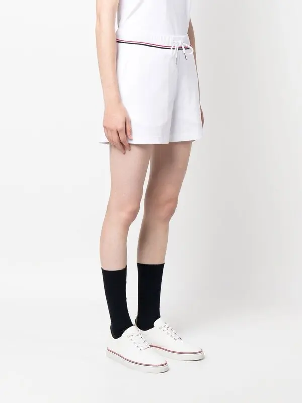 Thom Browne Logo-patch Cotton Sweat Shorts
