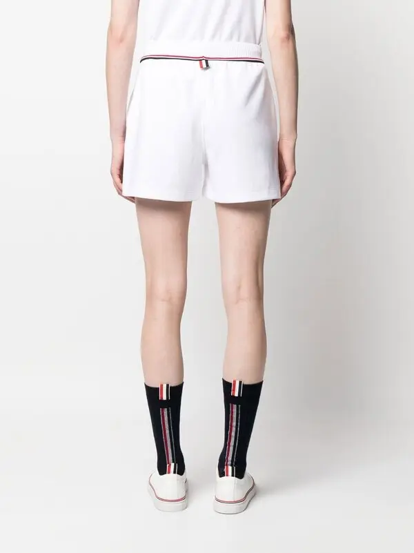 Thom Browne Logo-patch Cotton Sweat Shorts