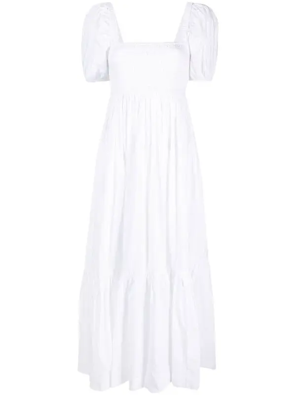 GANNI Puff-sleeve Organic Cotton Dress