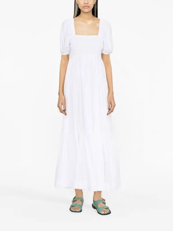 GANNI Puff-sleeve Organic Cotton Dress