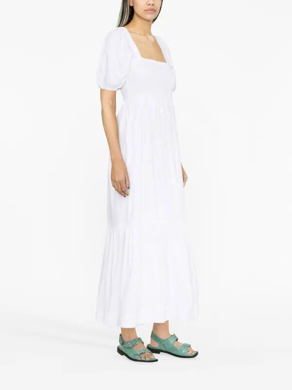 GANNI Puff-sleeve Organic Cotton Dress