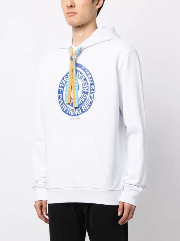 COUNTY OF MILAN Marcelo Burlon Swirl Print Cotton Hoodie