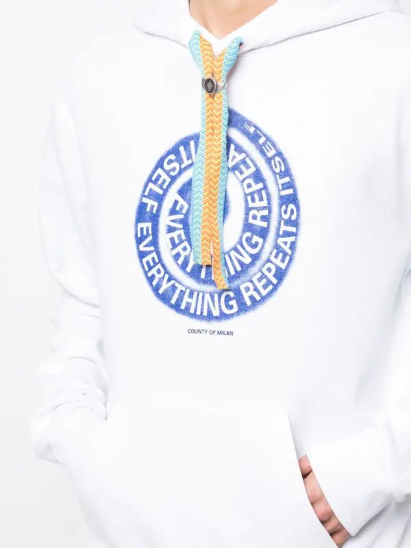 COUNTY OF MILAN Marcelo Burlon Swirl Print Cotton Hoodie