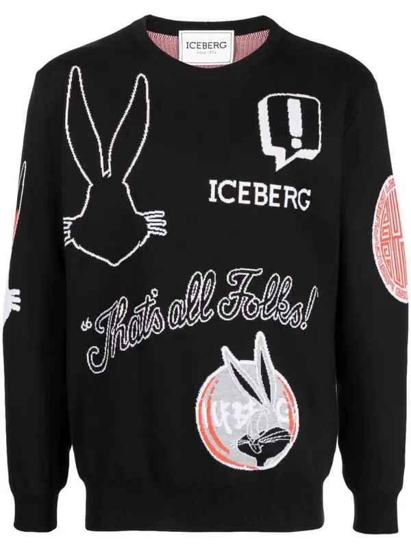 Iceberg Patterned Intarsia-knit Jumper