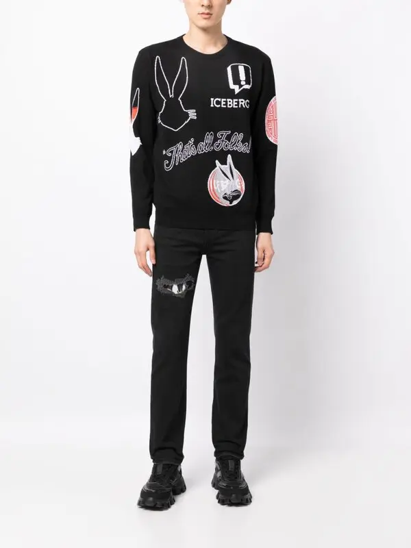 Iceberg Patterned Intarsia-knit Jumper