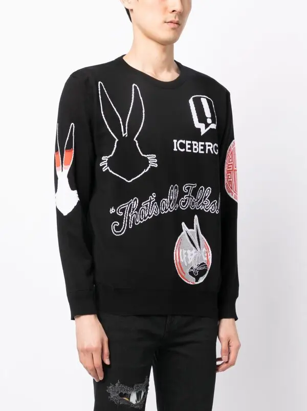 Iceberg Patterned Intarsia-knit Jumper