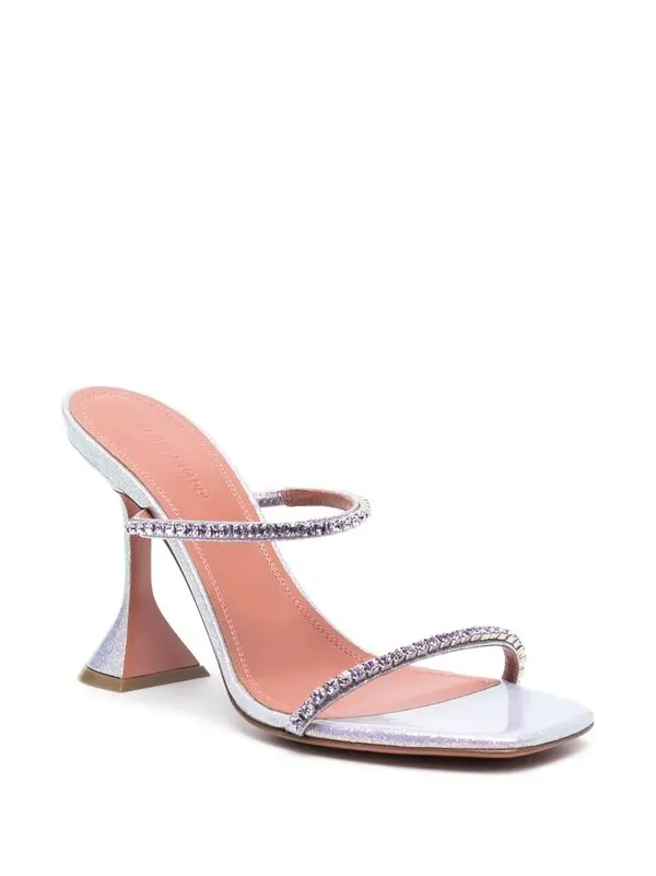 Amina Muaddi Gilda 95mm Iridescent-glitter Sandals