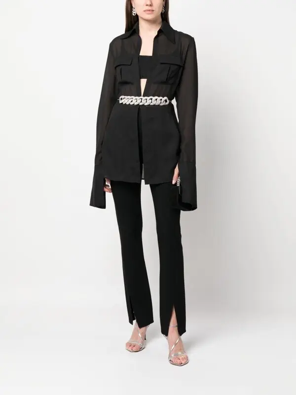 MONOT Georgette Semi-sheer Shirt