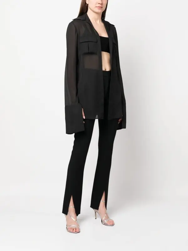 MONOT Georgette Semi-sheer Shirt