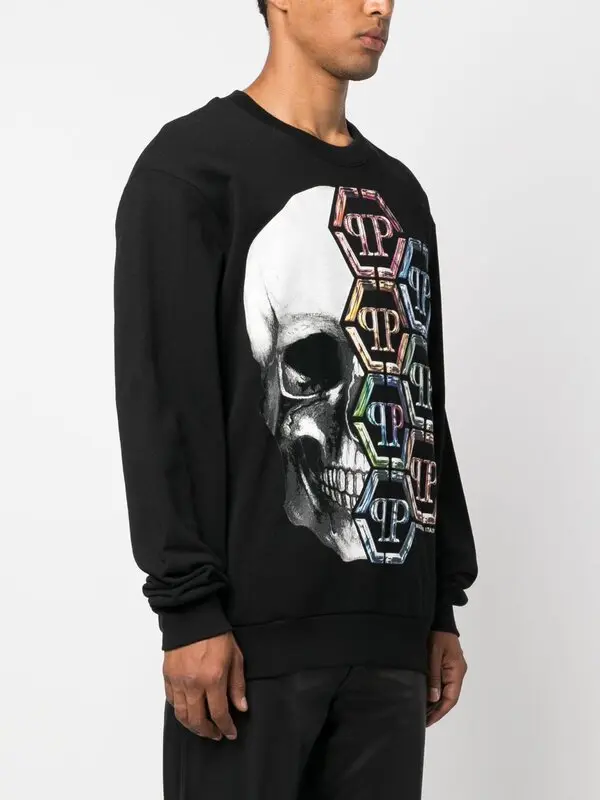 Philipp Plein Skull-print Cotton Sweatshirt