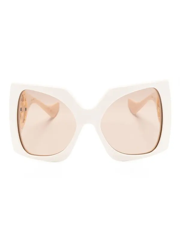 Gucci Interlocking G Square-frame Sunglasses - Neutrals