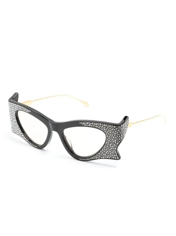Gucci Crystal-embellished Irregular-shape Sunglasses