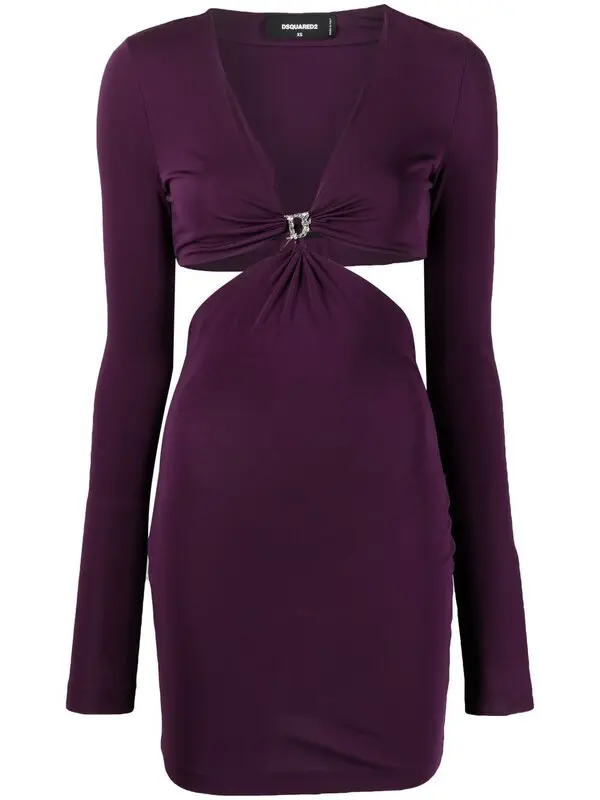 Dsquared2 Cut-out Mini Dress - Purple