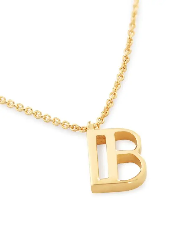 Monica Vinader B Pendant Charm Necklace - Gold