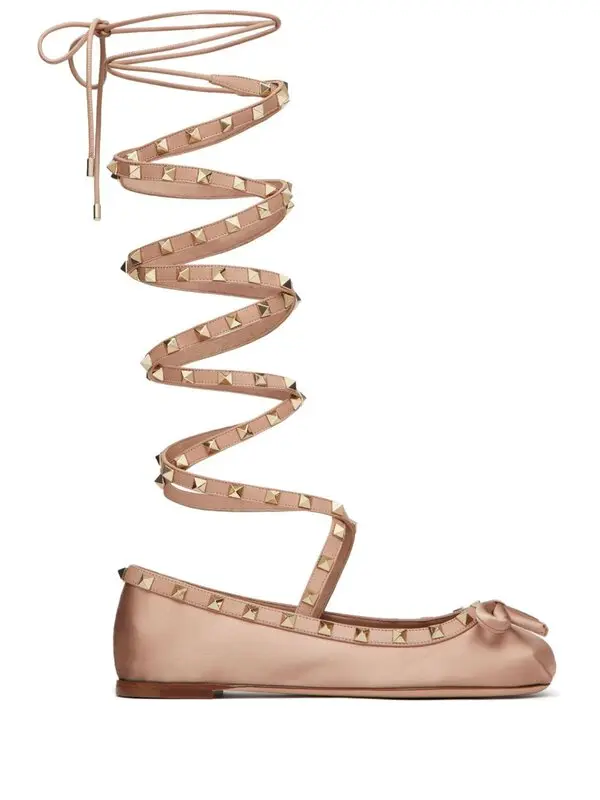 Valentino Garavani Rockstud Embellished Ballerinas - Pink