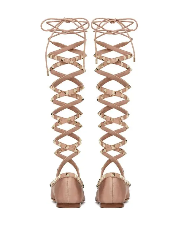 Valentino Garavani Rockstud Embellished Ballerinas - Pink