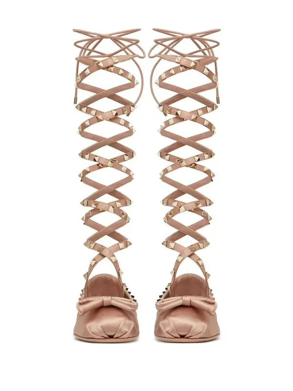 Valentino Garavani Rockstud Embellished Ballerinas - Pink